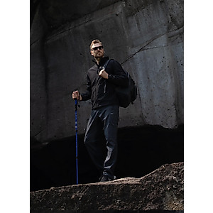 TRAILSIDE SUPPLY CO. Men's Softshell Fleece-lined Jackets/Winter Outdoor Coats/Windbreaker/Medium-weight Water-repellent, Black, 4XL