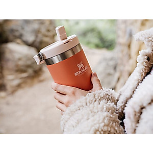 Stanley IceFlow Stainless Steel Tumbler with Straw, Vacuum Insulated Water Bottle for Home, Office or Car, Reusable Cup with Straw Leakproof Flip (Grapefruit)