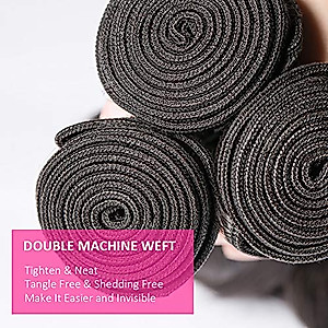 Fheaicr Human Hair Bundles 12A Brazilian Body Wave Bundles 100% Unprocessed Brazilian Hair 28 Inch Bundles Natural Black（1 Bundle)