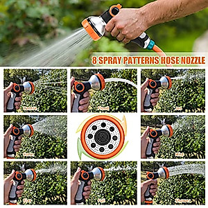 ATITOFE Hose Nozzle Sprayer Garden Hose Nozzle Water Hose Nozzle High Pressure Nozzle for Hose Heavy Duty Hose Spray Nozzle Thumb Control No le Orange