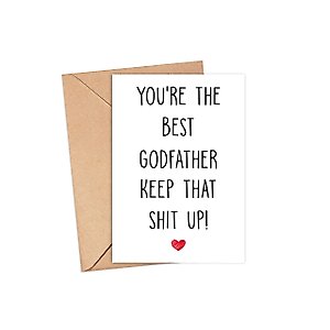 Arezzaa You're The Best Godfather Keep That Shit Up - Godfather Birthday Card - Funny Card For Godfather - Thank You For Being My Godfather - Card Gifts For Godfather - Birthday Gifts For Godfather