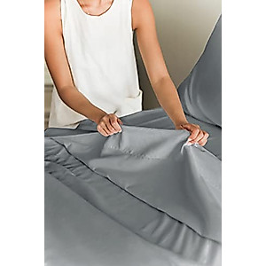 Queen Size Sheet Set - Breathable & Cooling Sheets - Hotel Luxury Bed Sheets for Women, Men Kids & Teens - Extra Soft - Deep Pockets - 4 Piece Set - Wrinkle Free - Steel Blue Bed Sheets - Queen Sheets