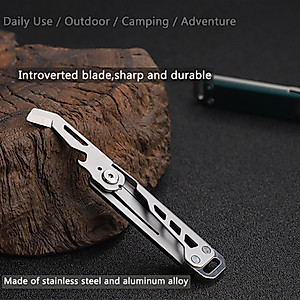 Box Cutter Safety Angled Blade,Foldable Mini Box Opener Tool,Heavy Duty Stainless Steel Pocket Knife for Daily, Adventure, Camping,with Gift Box Suitable as Gift for Friends and Children (Black)