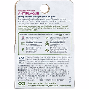 Tom's of Maine Anti Plaque Flat Spearmint Floss, Pack of 4