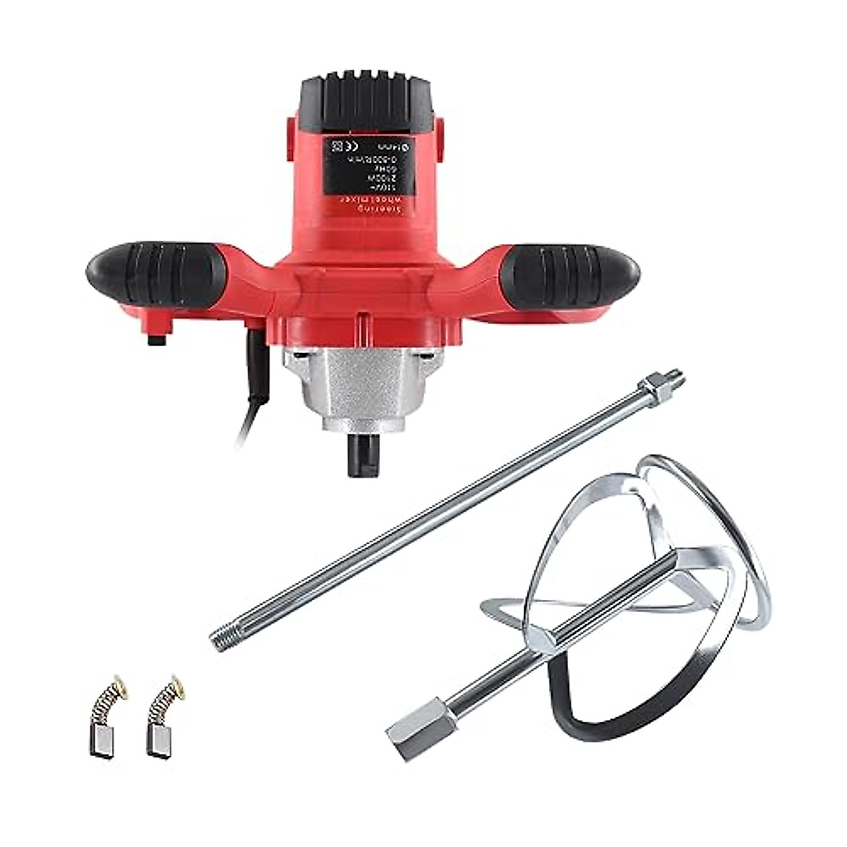 BriSunshine Electric Handheld Cement Mixer,2100W Concrete Paint Mixer Drill,Portable Mud Mixers for Mixing Mortar Plaster,6 Speed Adjustment 110V(UL Certified)