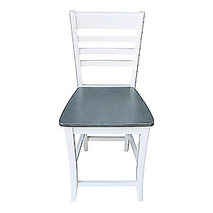 International Concepts Roma Counter Stool-24 Seat Height, White/Heather gray