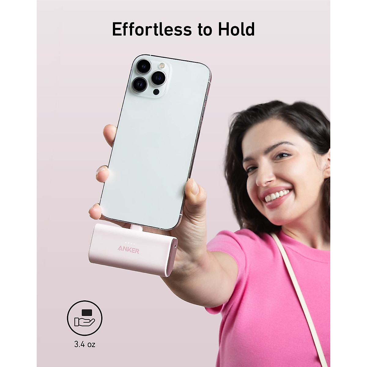 Anker Nano Power Bank with Built-in Lightning Connector, Portable Charger 5,000mAh MFi Certified 12W, Compatible with iPhone 14/14 Pro / 14 Plus / 14 Pro Max, iPhone 13 and 12 Series (Purple)