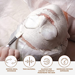 ForPro Professional Collection Precut Gauze Facial Mask, 100% Cotton Gauze, for High Frequency Facial Treatments and Masks, 100-Count