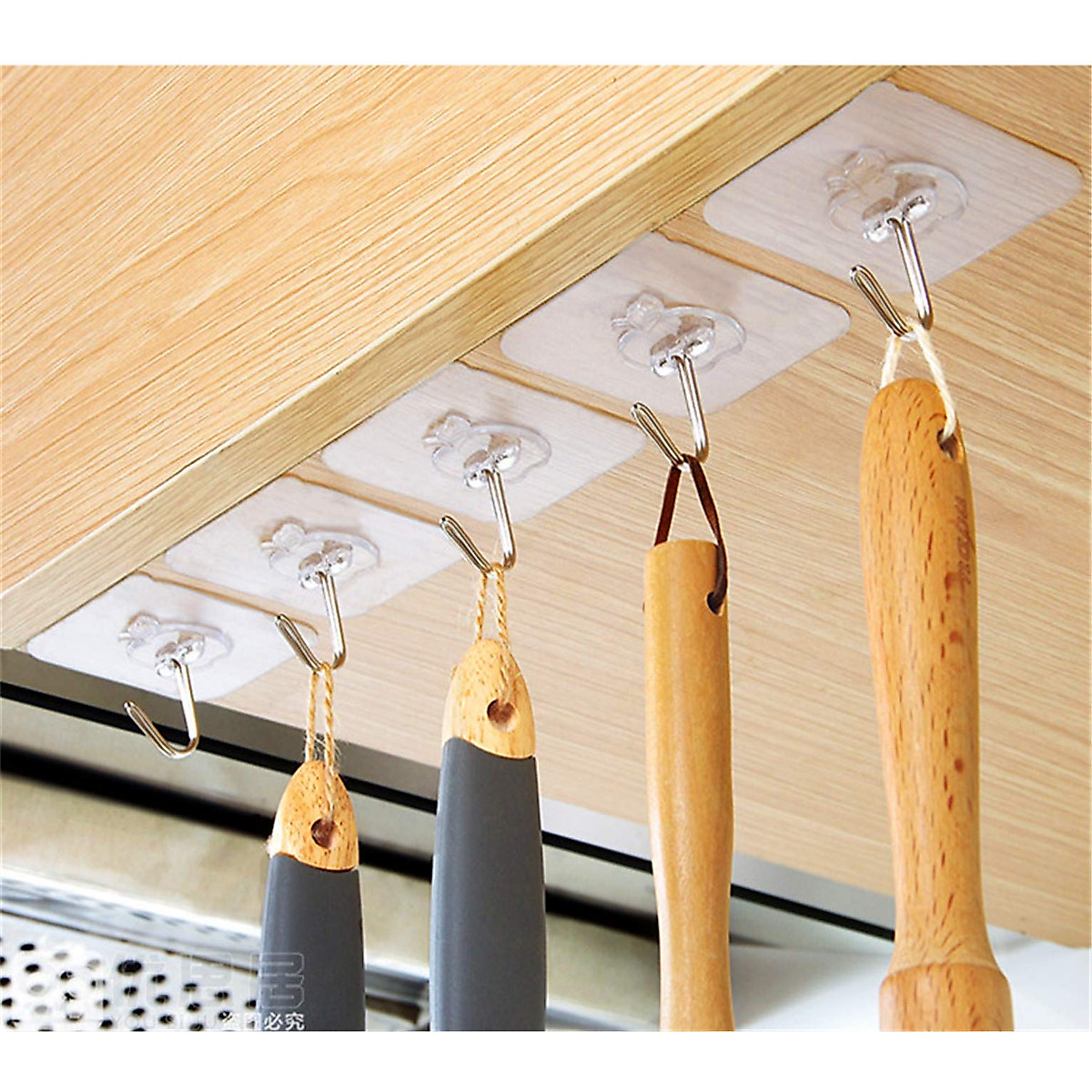 KK5 Wall Hooks 13.2lb(Max) Utility Stainless Steel Hook for Towel Bathrobe Coats Bathroom Kitchen Transparent Heavy Duty Hooks for Hanging & Ceiling Hanger