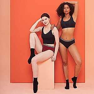 YooTime Period Underwear for Women, Leopard Hipster Stretchy Microfiber Period Panties Heavy Flow with Storage Bag Black 3Pack/M