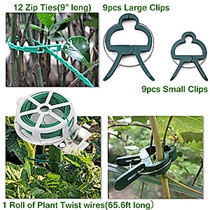 Indoor Plant Trellis for Climbing Plants Bundle Pack - 6 Leaf Shape Garden Plant Supports Houseplants Trellis, 18 Plant Clips, 12 Zip Ties, 1 Roll Wire Twist Tie for Potted Vine Vegetable Flower