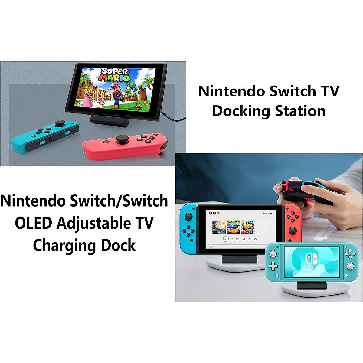 Switch TV Docking Station for Nintendo,Switch OLED Dock, Portable Adjustable Charging Dock 4K HDMI USB 3.0 Port Replacement with USB C Charging Cable for Official Nintendo Switch and Newest OLED Model