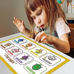 Disposable Placemats for Baby, 40 Pack Sticky Toddler Placemat for Restaurants, Dining Table, Party, Travel, Placemats with Letters Numbers Shapes Colors, Fun and Learning Placemats for Kids12''x18''
