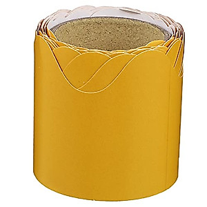STOBOK Border Decorative Paper Yellow Suit Framed Cork Board Christmas Stickers Display Board Borders Self Adhesive Borders for Display Boards Piping Office Yellow Paper Jam Note