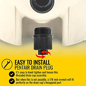TonGass Drain Plug Cap Assembly Replaces 190030 Fits for Pool and Spa Filter for Pentair - Compatible with Clean & Clear Plus, FNS Plus, and Quad D.E. Filters - Pentair Drain Cap with O-Ring