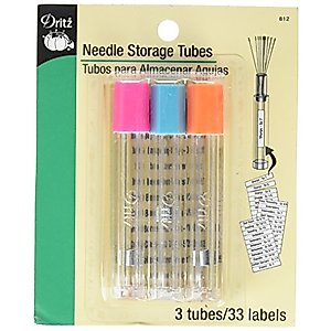 Dritz 812 Needle Storage Tubes (3-Count),Clear