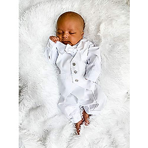 Zevany White Baby Boy Blessing Suit Outfit, Long-Sleeve (0-3M)