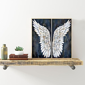 pigpigboss Angel Wings Diamond Painting Kit 5D Full Round Drill Diamond Painting Arts Feather Wing Diamond Dots Kit for Adult Angel Wing Diamond Painting Set for Beginner (16X16 inches)