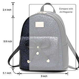 I IHAYNER Women Cute Glitter Sequin Mini Backpack for Women Small Bowknot Leather Purse Fashion Backpack Purse for Women