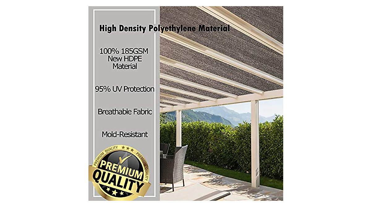 Alion Home Sun Shade Fabric - UV & Breathable Shade Cloth 8x15 FT