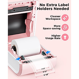 COLORWING Thermal Shipping Label Printer,D520 Bluetooth Thermal Label Printer for Small Business 4x6, Wireless Label Printer with A Label Bin Compatible with USPS,Amazon,Ebay,Etsy,Etc.(Pink)