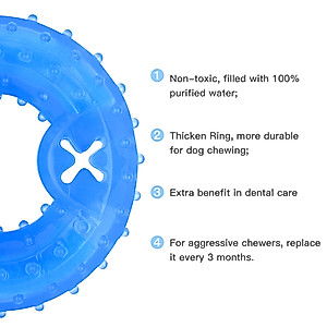 NWK Pet Teether Cooling Chew Toy for Dogs Teething Toy for Puppies, Fit with Treats for More Fun (Chewing Ring)