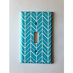 Turquoise Feather Light Switch Cover Various Sizes Offered
