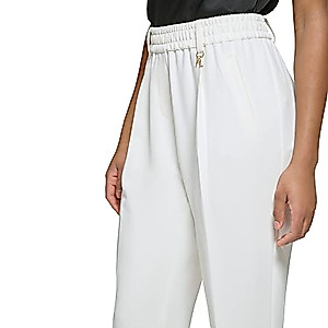 Karl Lagerfeld Paris Women's Everyday Relaxed Casual Pant, Soft White, 6