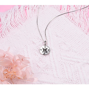 EPIRORA 2024 Graduation Gifts for Her, Sterling Silver Compass Necklace for Women, High School College Class of 2024 Graduation Inspirational Jewelry Gifts