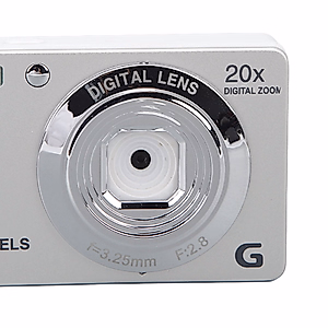 Digital Camera, 56MP 4K Digital Camera, Support Up to 128GB Storage Cards, 2.7inch 20X Digital Zoom Autofocus Anti Shake Camera with Flash for Traveling, Parties, Graduations (Silver)