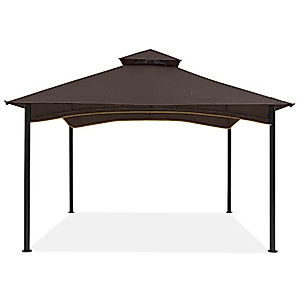 MASTERCANOPY Outdoor Garden Gazebo for Patios with Stable Steel Frame(11x11, Coffee)