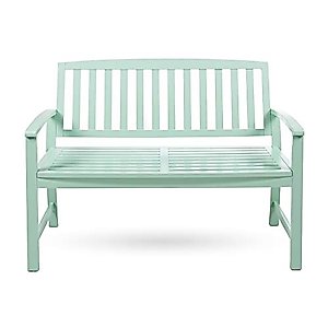 Christopher Knight Home Loja Outdoor Acacia Wood Bench, Light Mint