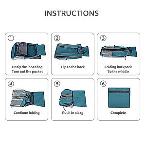 Prpeko 15L Small Lightweight Hiking Backpack ，Hiking Daypack Women,Foldable Hiking Backpack with A Water Bottle Holder.