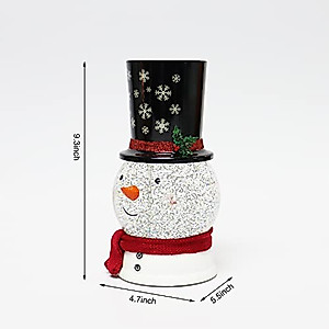 Christmas Tabletop Decor, Snow Globe Water Spinning LED Lighted Snowman, Battery Operated (not Included) (9.4" H x 5.5" W x 4.8" D) by Moments in Time