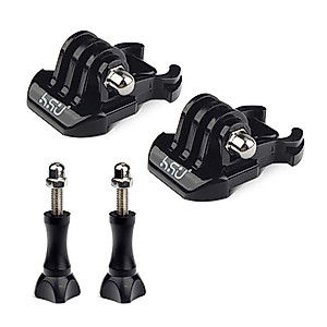 HSU Quick Release Buckle Clip Basic Base Mount, Long Thumb Screw Accessory Kit for GoPro Hero 13 12 11 10 9 8 7 6 5 4 3+ 3 AKASO Campark and Other Action Cameras (4 Pack, Black)