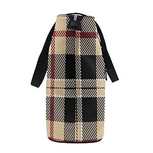 Fashion Hobo Handbags With Zipper Large Capacity Satchel Tote Bag For Women Casual Shoulder Bag Soft Leather Purse Compatible with Tartan Plaid Pattern