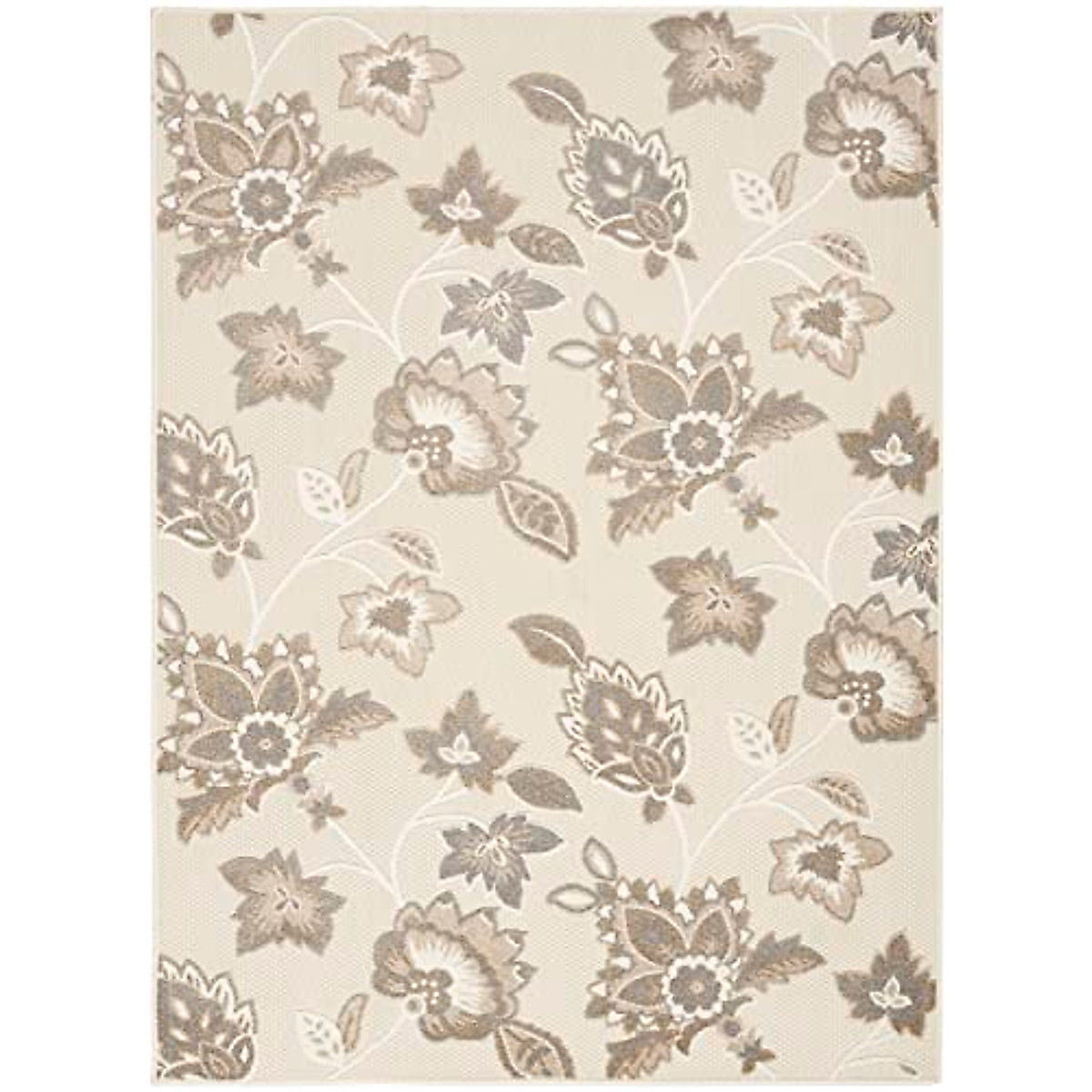 Nourison Aloha Indoor/Outdoor Beige 3'6" x 5'6" Area -Rug, Easy -Cleaning, Non Shedding, Bed Room, Living Room, Dining Room, Deck, Backyard, Patio, High Traffic (4x6)