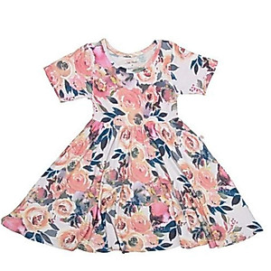 Posh Peanut Little Girls Dresses - Baby Clothes from Soft Viscose from Bamboo - Perfect Kids Summer Dress (Dusk Rose, 5T)