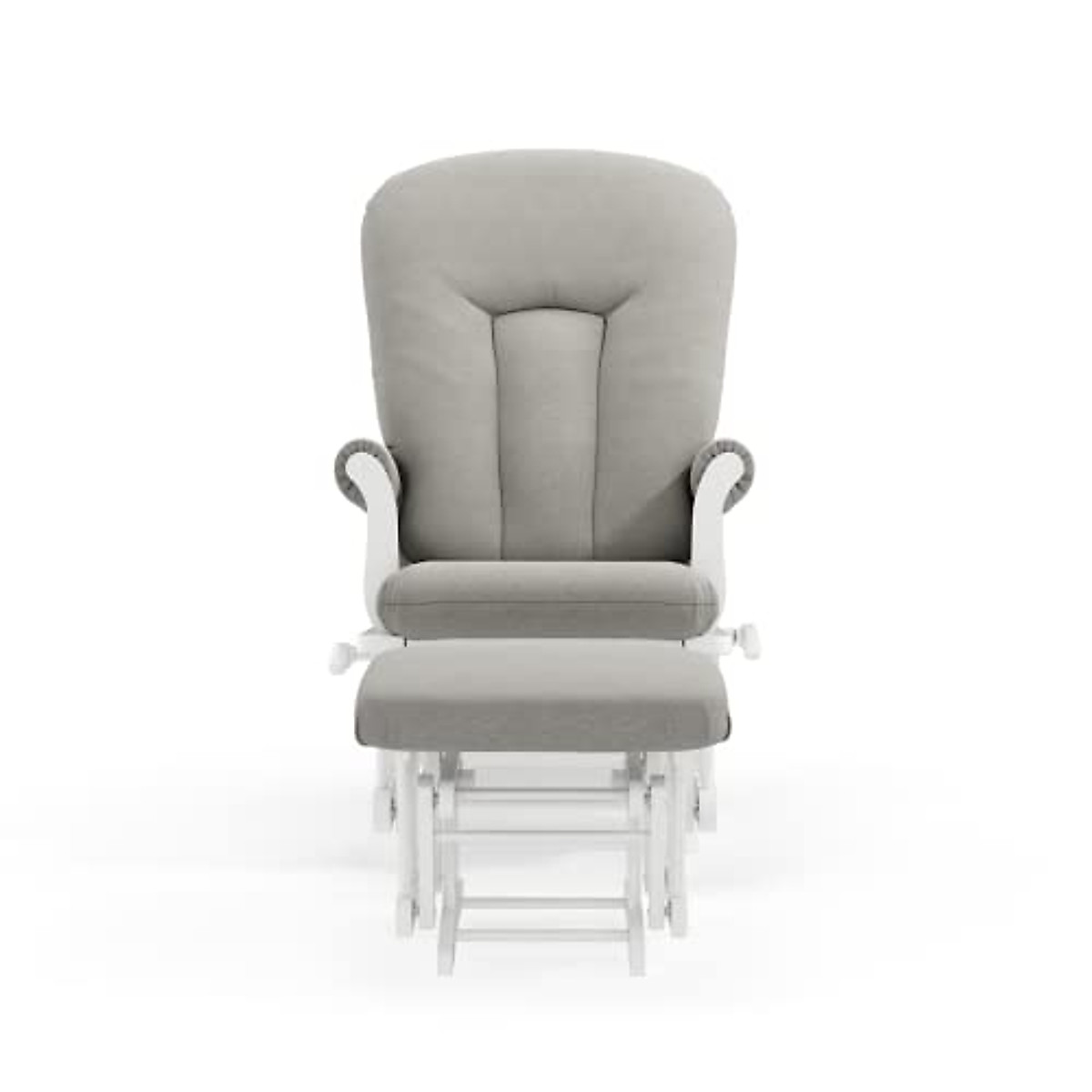 Dutailier Alice 0209 Glider Multiposition-Lock Recline with Ottoman (White/Light Grey)
