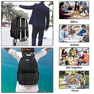 VECKUSON Lunch Bag Backpack, Insulated Cooler Lunch Box Backpack, Extra Large Travel Laptop Backpack TSA Friendly RFID Computer College bag with USB Port for Women Men,Blue
