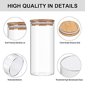 VGIGCICV 10Pcs Set of big mouth glass jars storage for kitchen organization,up to 45oz glass can, silicone bag for leftovers