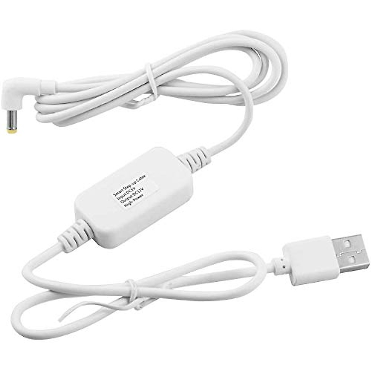 USB 5V to DC 12V Power Cable, Compatible with Amazon Echo Spot and Echo Dot 3rd Generation, USB Voltage Step Up Converter Cable, Power Supply Adapter Cable, DC 5V to DC 12V Cable (White)