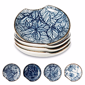 Ceramic Spoon Rest for Stove Top - Set of 4 Cooking Spoon Rest for Kitchen Counter 4.8 Inches Ceramic Pasta Spoon, Oven and Microwave Safe