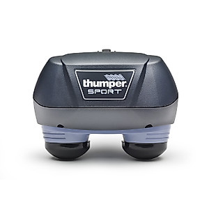 Thumper Sport Percussive Massager - Deep tissue home use massager for muscles, back, shoulders, legs, arms. Portable percussive therapy action electric handheld massager with long handle