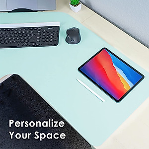 Con-Tact Brand XL Corner Desk Pad | Waterproof Anti-Slip PU Leather | Large Corner Computer Workstation Protection | Mouse Pad Gaming Pad | 36" X 15.7" L Shape | Dual Sided (Blue/Purple)
