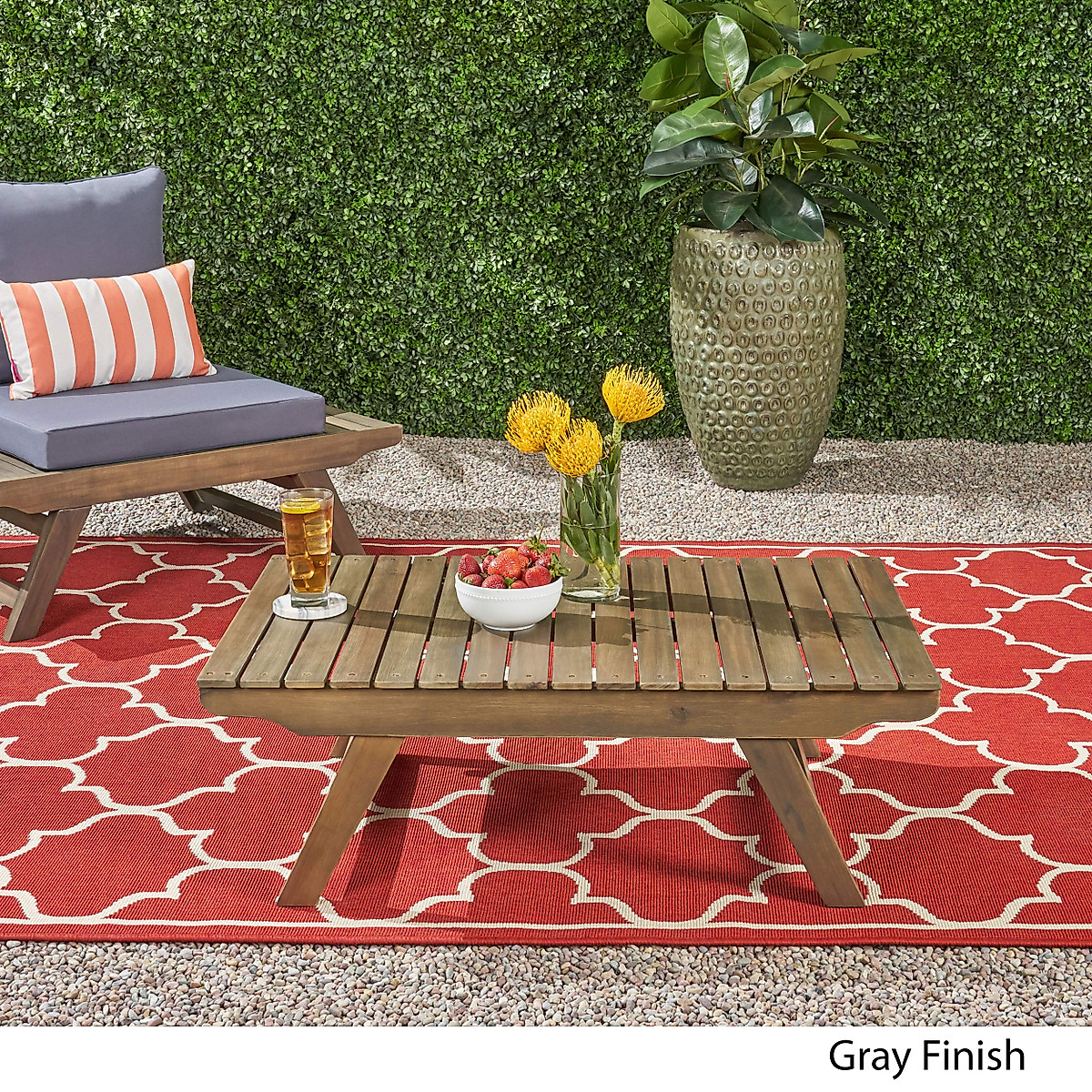 Christopher Knight Home Kailee Outdoor Wooden Coffee Table, Gray Finish