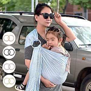 TOPIND 3 inch Aluminum Rings for Baby Slings and Baby Carrier, Sling Rings Wraps Carriers Durable Anodized Aluminum Rings Lead and Nickel Free, lab Tested for Strength and Safety (Rose Gold)
