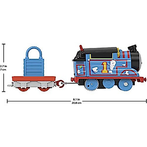 Thomas & Friends Toy Train Set Loop & Launch Maintenance Yard with Thomas Motorized Engine & Carly the Crane for Preschool Kids Ages 3+ Years
