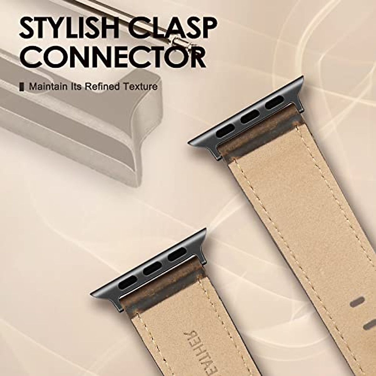 SWEES Leather Band Compatible for Apple Watch 42mm 44mm 45mm, Genuine Leather Replacement Wristband Strap Compatible iWatch Series 7 6 5 4 3 2 1 SE Sports & Edition Men And Women, Retro Brown