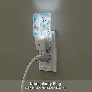 Avulzgd Teal Butterfly Night Light Plug in Wall Decorative Led Nightlight with Auto Dusk to Dawn Sensor Lamp for Kids Bedroom Room Nursery Hallway Kitchen Decor